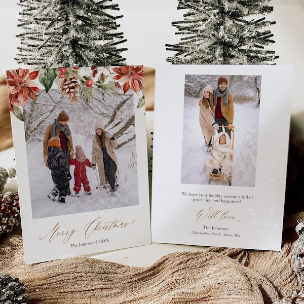 Double Sided Photo Christmas Card - Etsy
