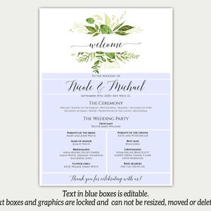 Wedding Program Poster Large Wedding Program Wedding Poster - Etsy
