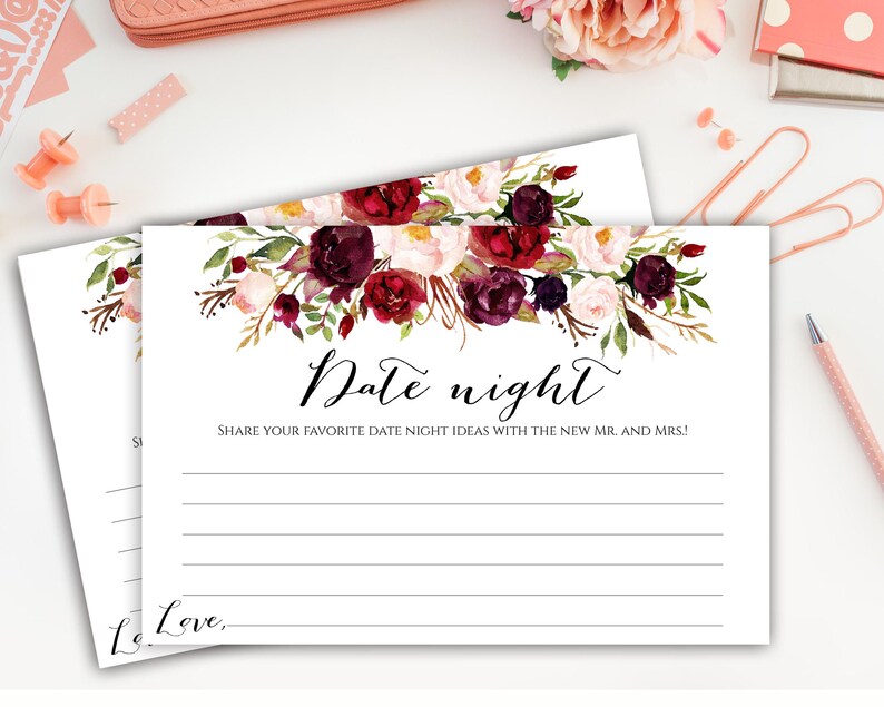 Date Night Cards Date Night Idea Cards Wedding Date Night - Etsy