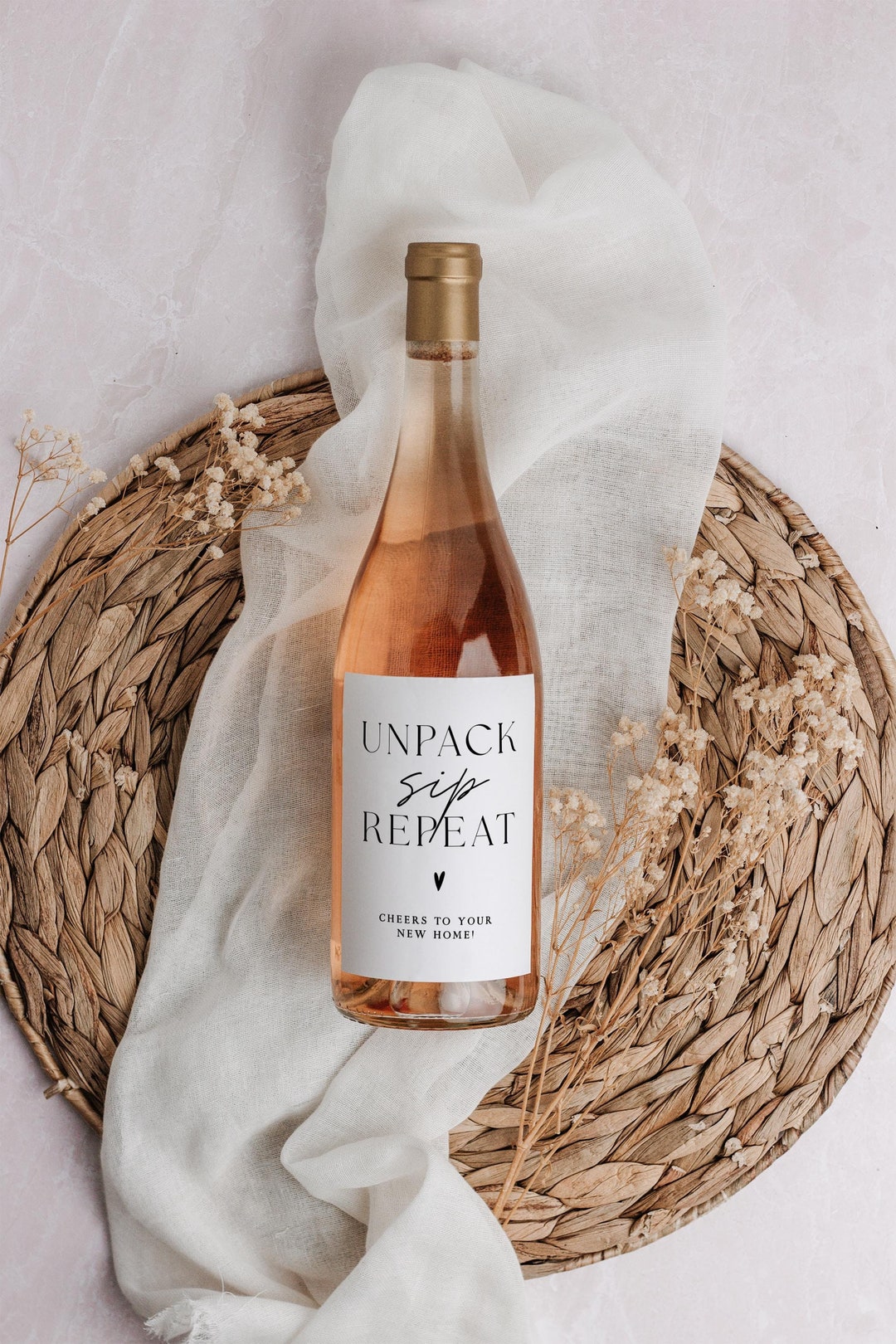 Wine for New Homeowner Gift Wine Label Template Housewarming Wine Label ...