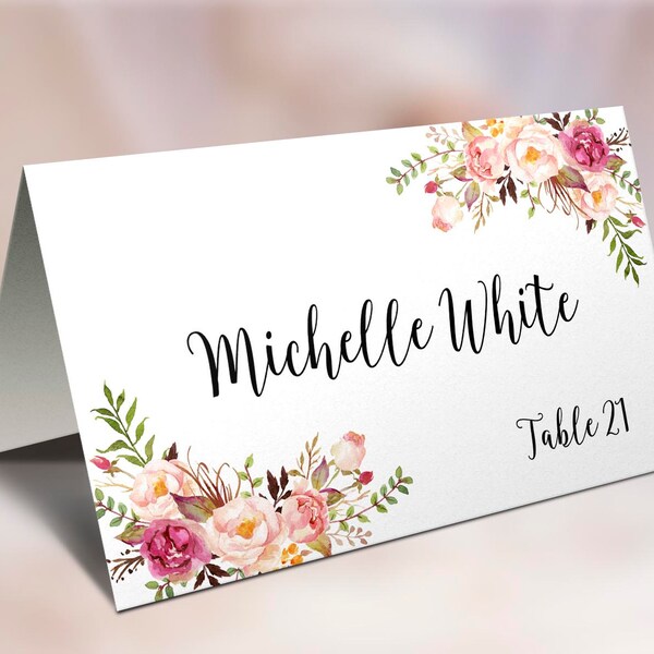 Floral Place Cards - Etsy