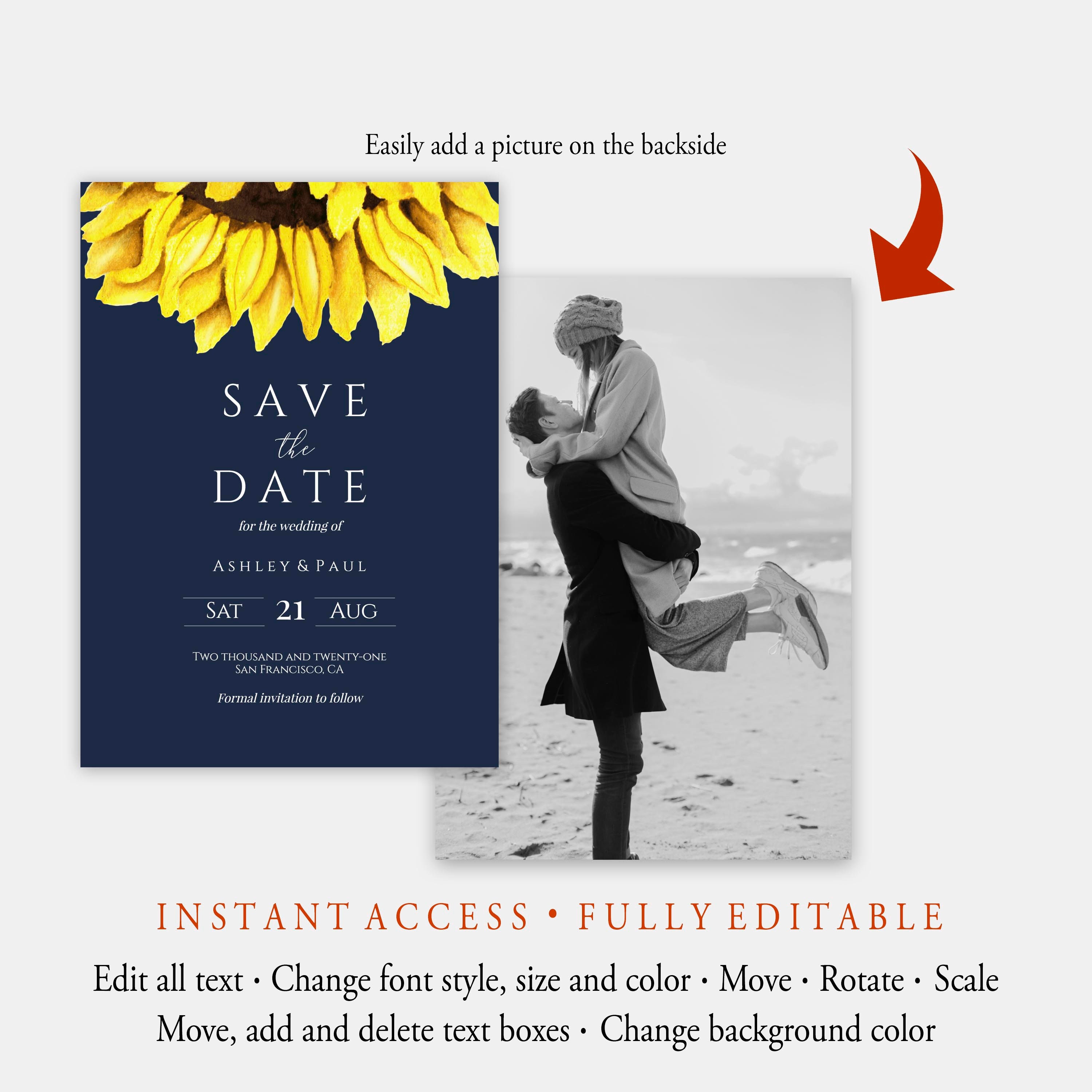 Rustic Save the Date Template Instant Download Save the Date - Etsy