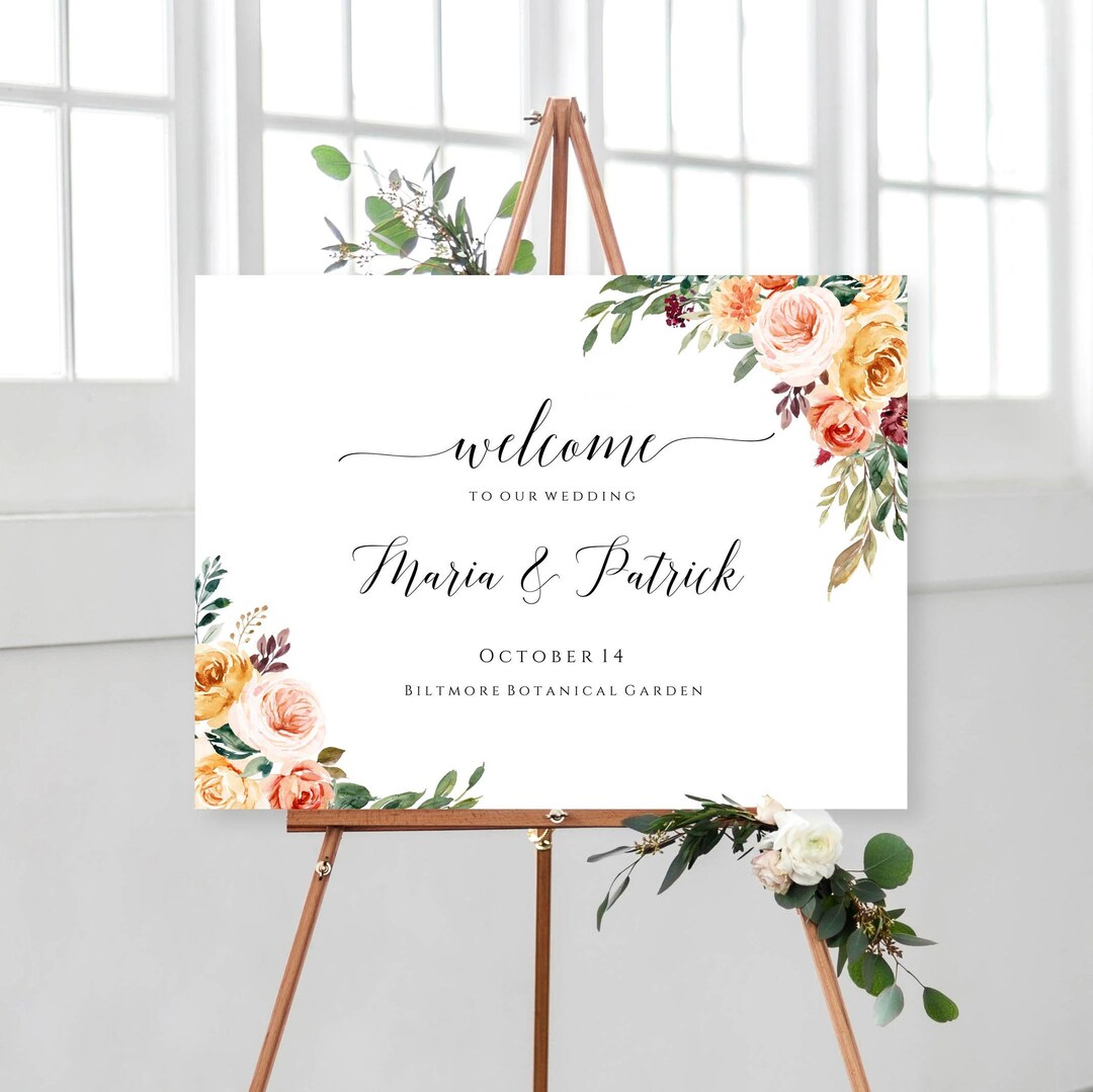 Editable Welcome Wedding Sign Template, Instant Download, Landscape ...