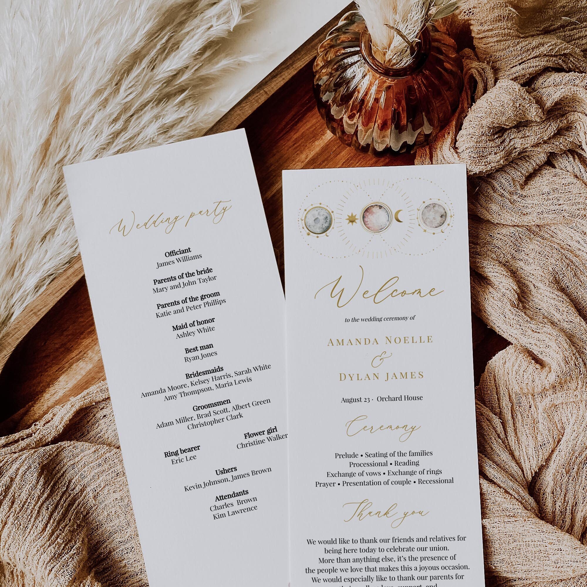 Celestial Wedding Program Template Editable Universe Ceremony - Etsy