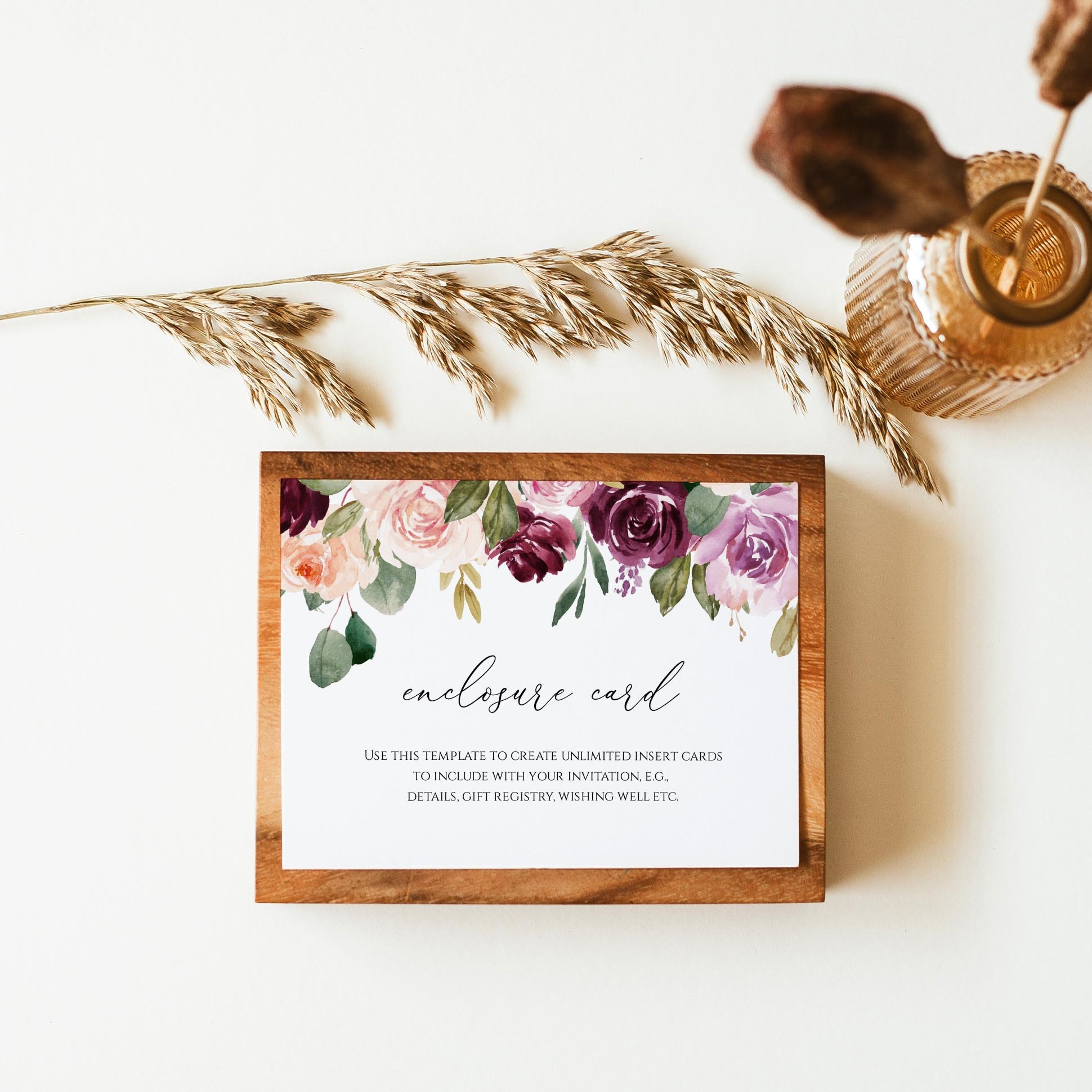 Custom Wedding Enclosure Card Template Printable Invitation - Etsy