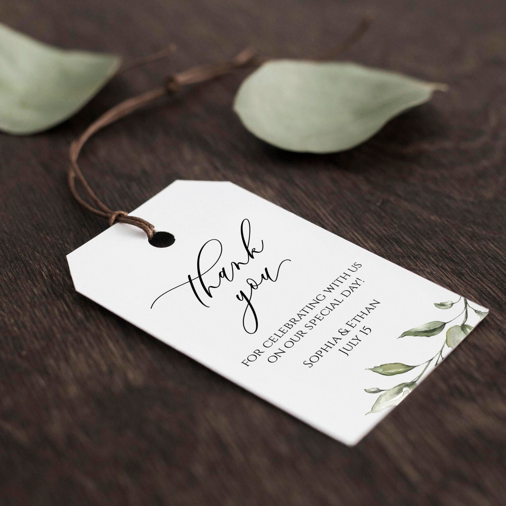 Greenery Thank You Tag Template Instant Download 100% | Etsy