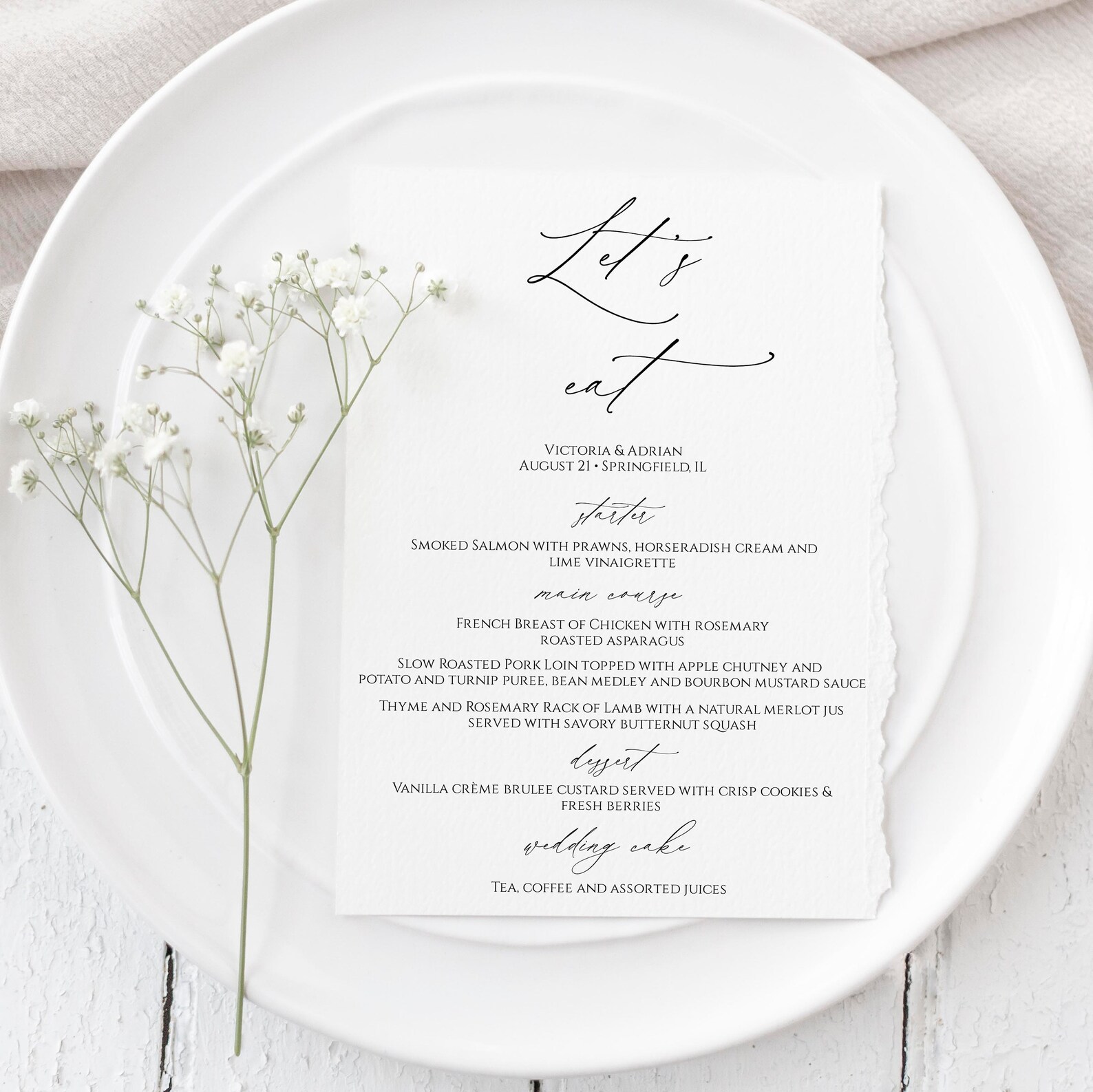 Classic Wedding Menu Template Instant Download Fully - Etsy