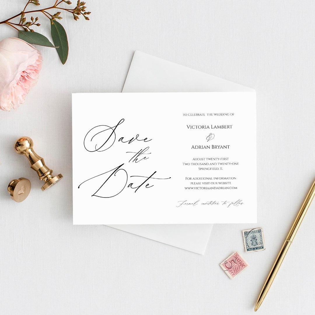 Editable Save the Date Template Landscape Instant Download - Etsy