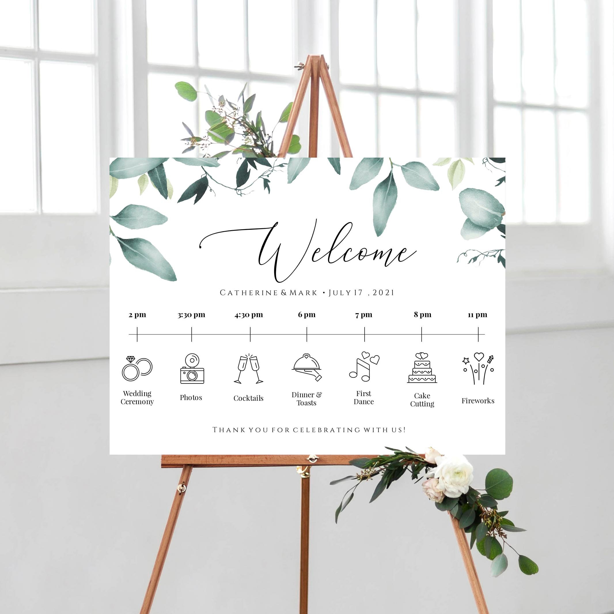 Wedding Timeline Poster Printable Timeline Wedding Day - Etsy