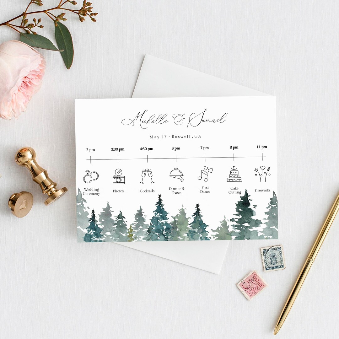 Forest Timeline Template Download, Printable Wedding Day Timeline ...