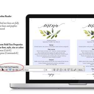 Olive Branch Menu, Olive Menu, Wedding Menu Template, Italian Wedding ...