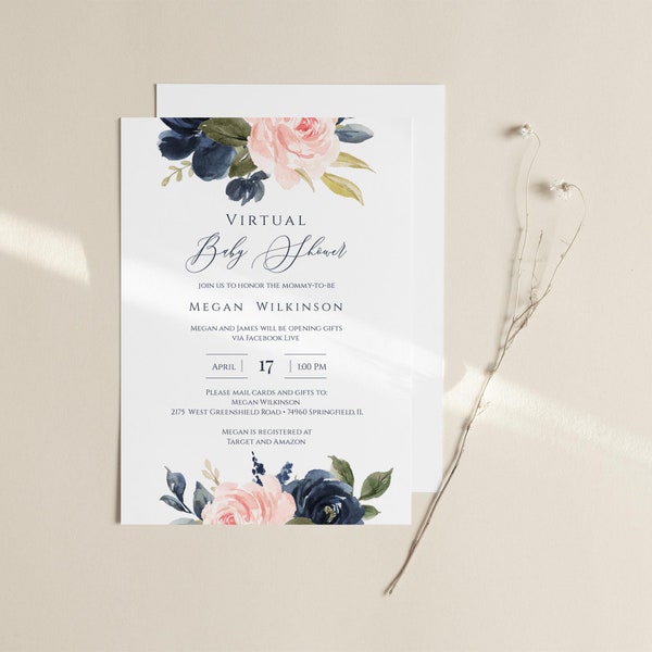 Virtual Baby Shower Invitation - Etsy