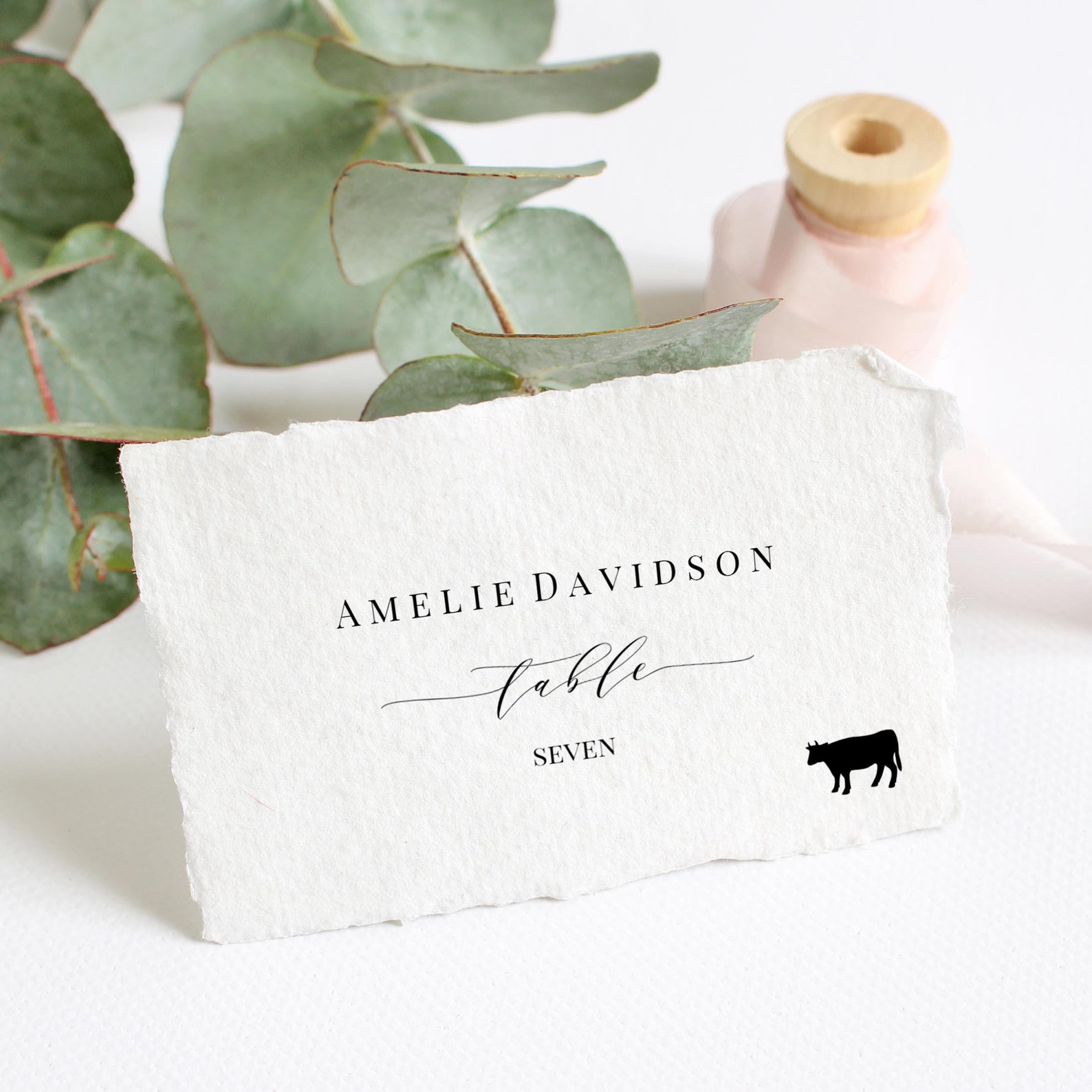 Place Card Template With Meal Icons Editable Wedding Place - Etsy