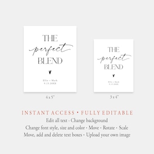 Perfect Blend Coffee Favors Wedding Favor Minimalist Coffee Bag Label ...