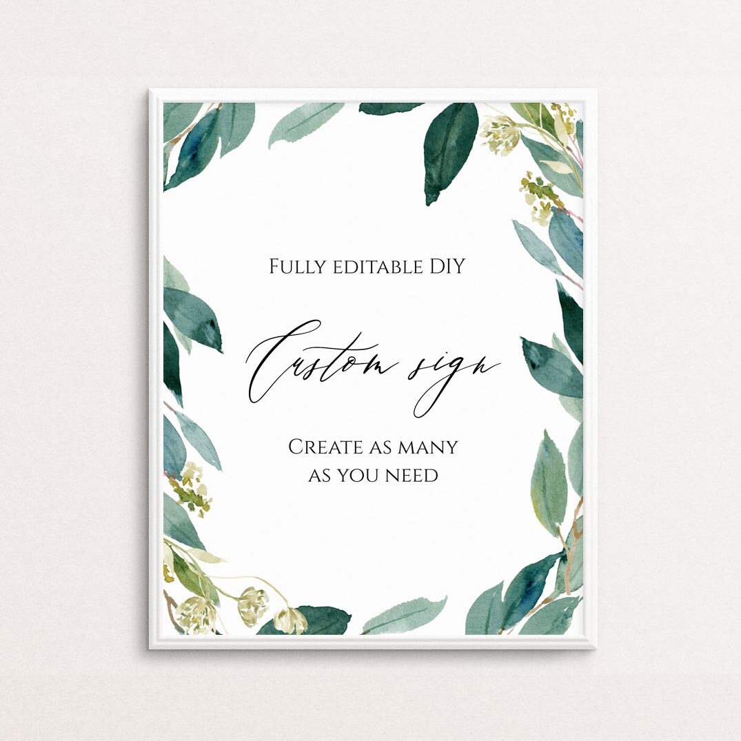 Custom Wedding Sign Template Fully Editable Templett | Etsy