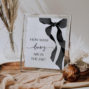 Bow Guess How Many Bows Black Ribbon Bow Guessing Game Bridal Shower ...