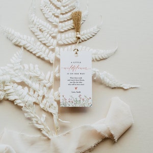 Wildflower Seed Tag Baby Shower Favor Seed Packet Tag Rectangular Girl ...
