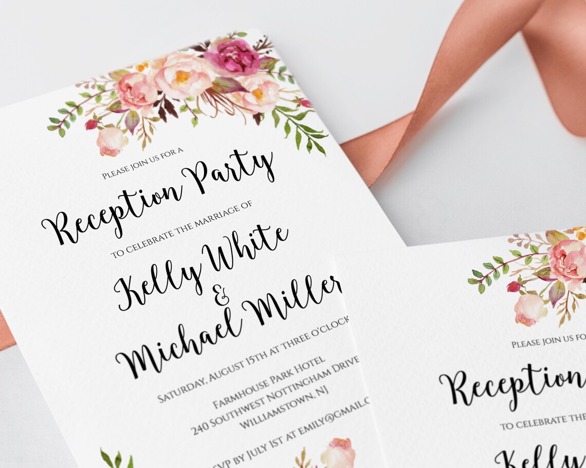 Wedding Reception Invitation Reception Invitation Reception | Etsy