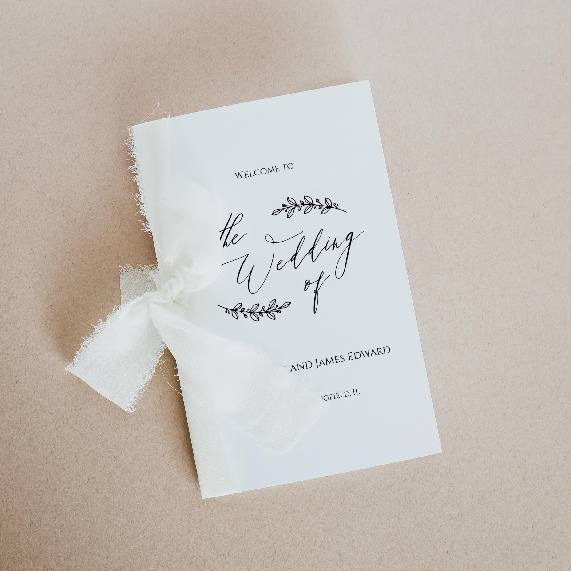 Classic Folded Wedding Program Template Modern Folded - Etsy
