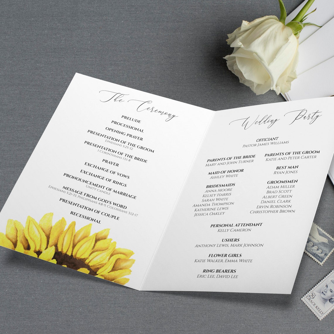 Editable Folded Wedding Program Template Folded Ceremony - Etsy Canada