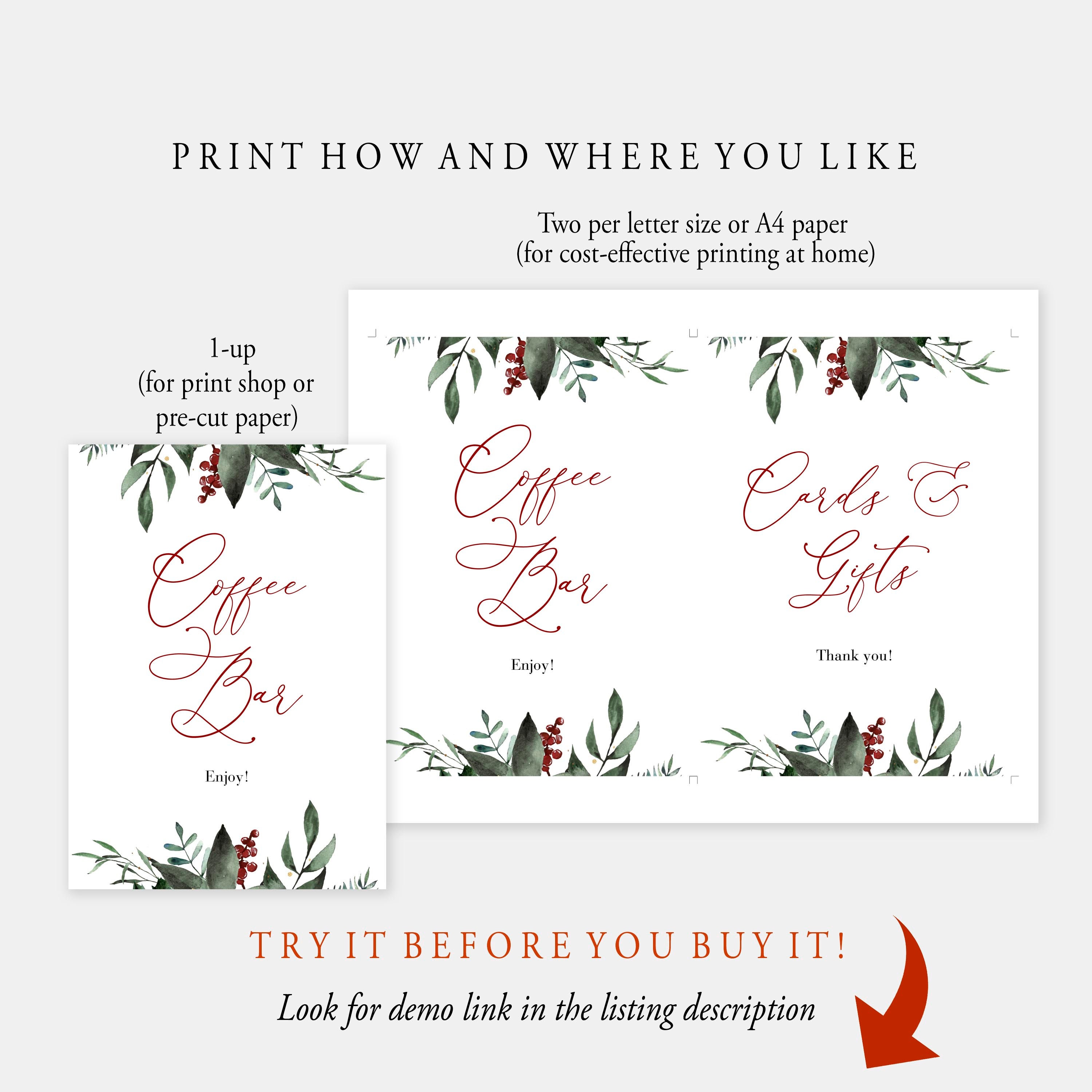 Custom Winter Wedding Sign Template, Instant Download, Self-editable ...