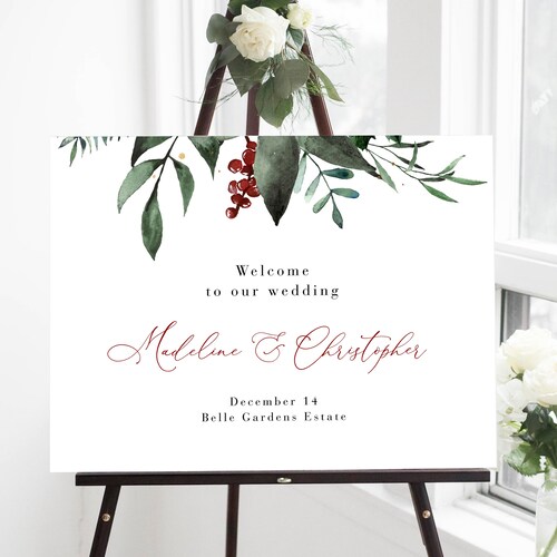 Custom Winter Wedding Sign Template Instant Download - Etsy