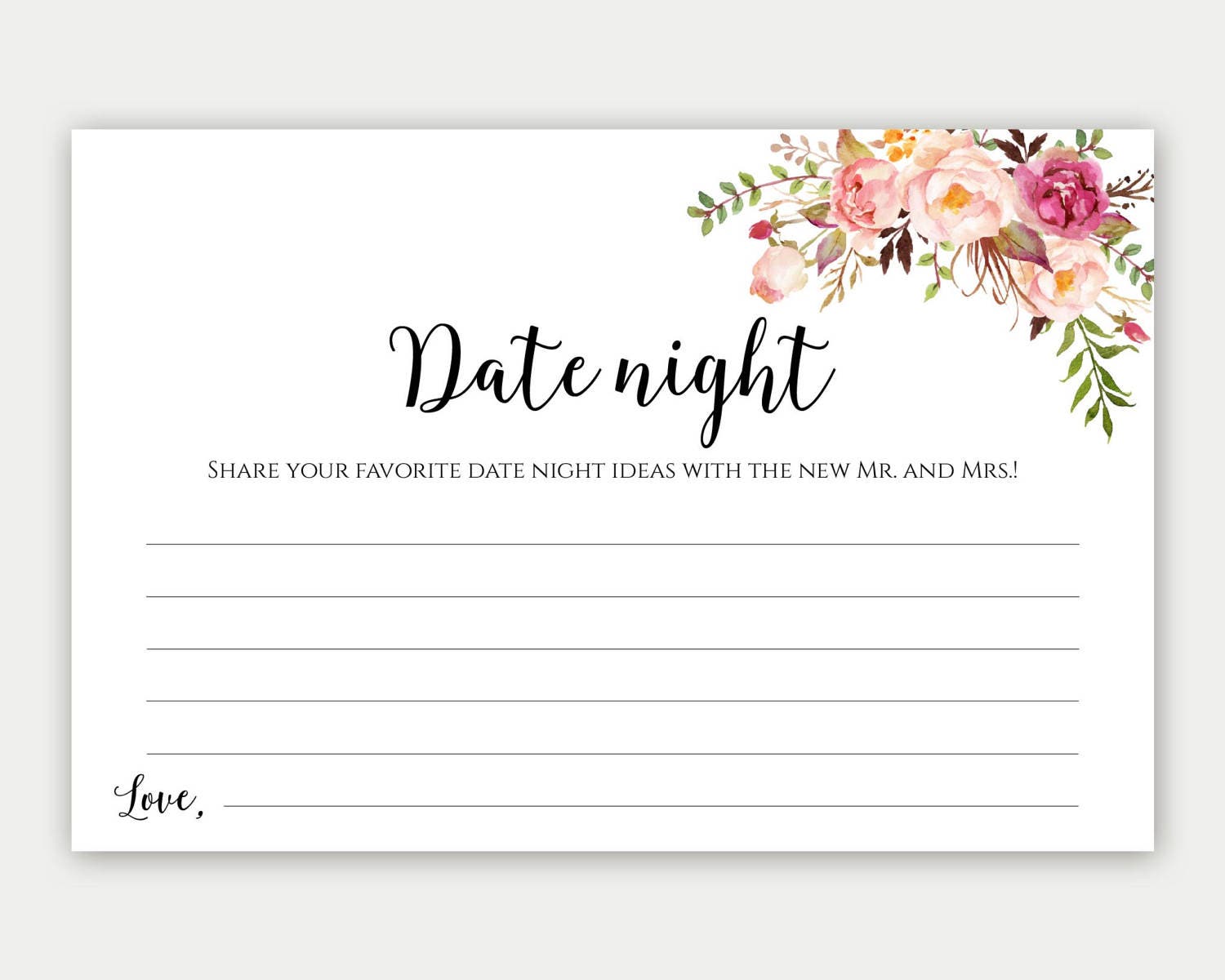 Date Night Cards Date Night Idea Cards Wedding Date Night | Etsy
