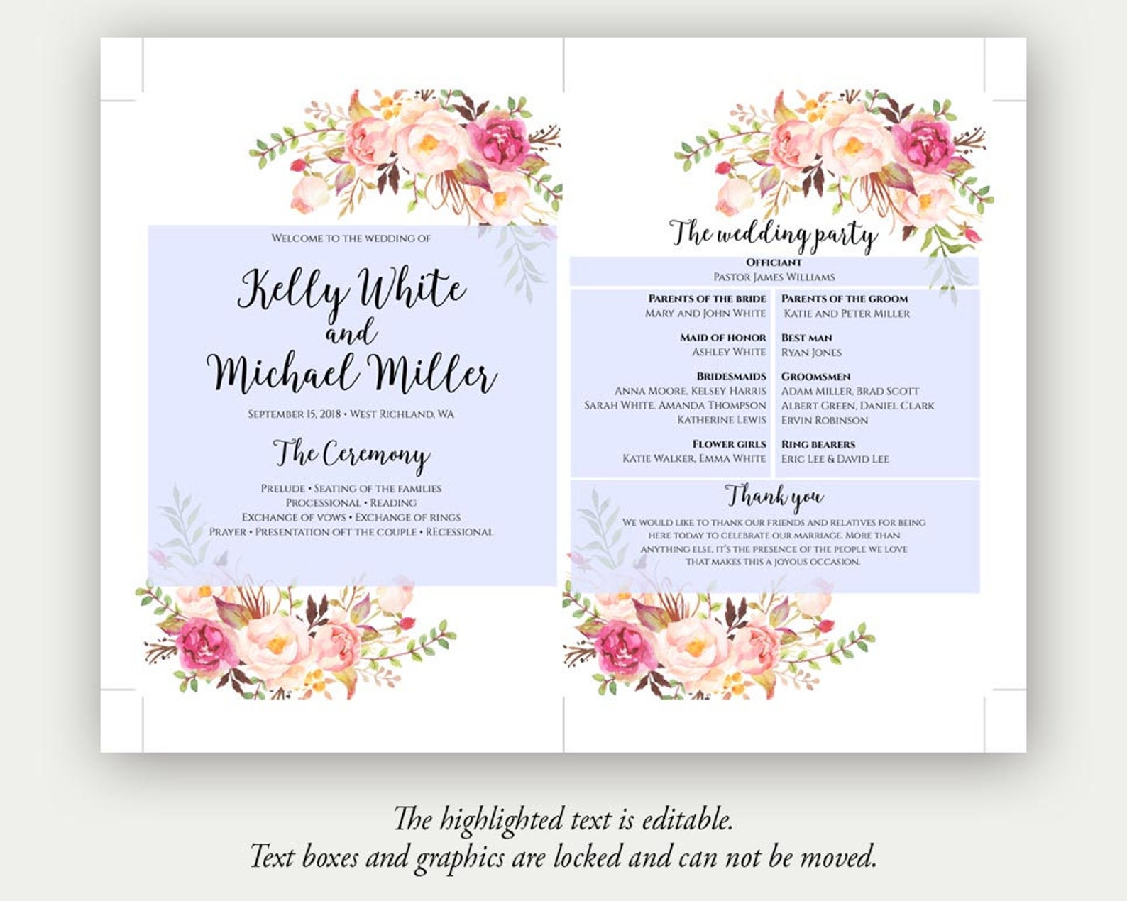 Fan Program Template Fan Wedding Program Ceremony Program - Etsy