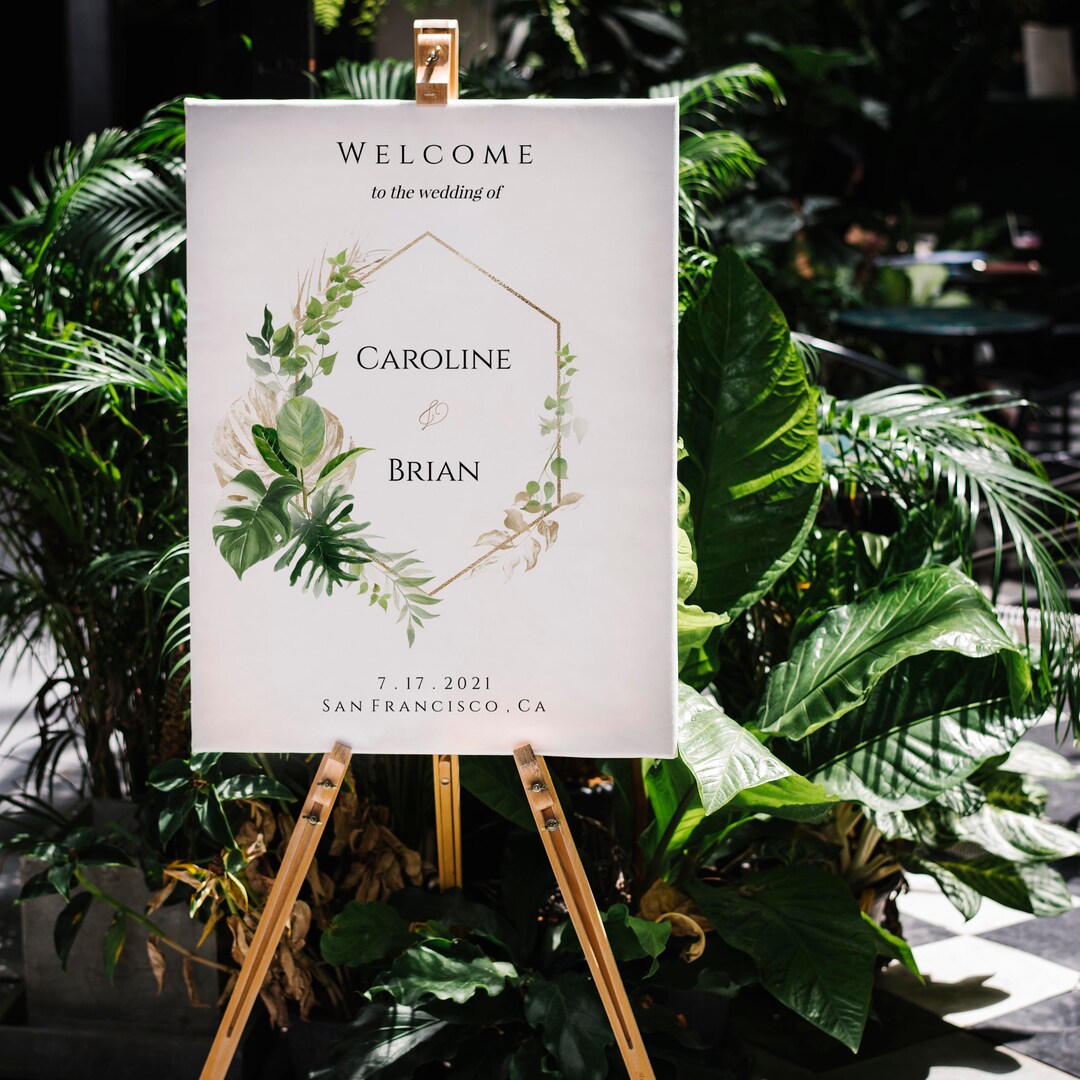 Tropical Welcome Sign Template Editable, Self-editable Sign, Printable ...