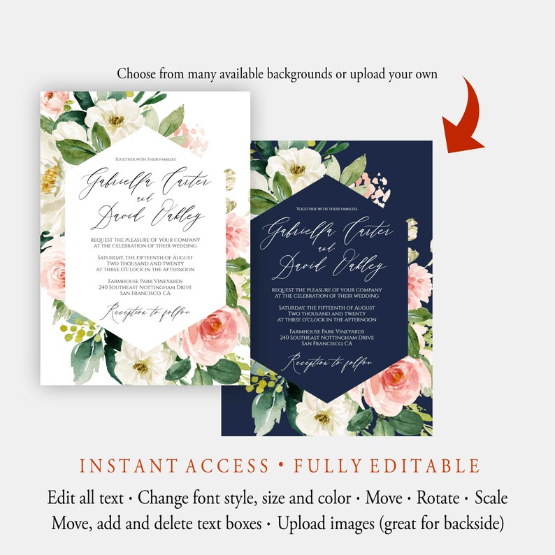 Wedding Invitation Template Wedding Invitation Only | Etsy