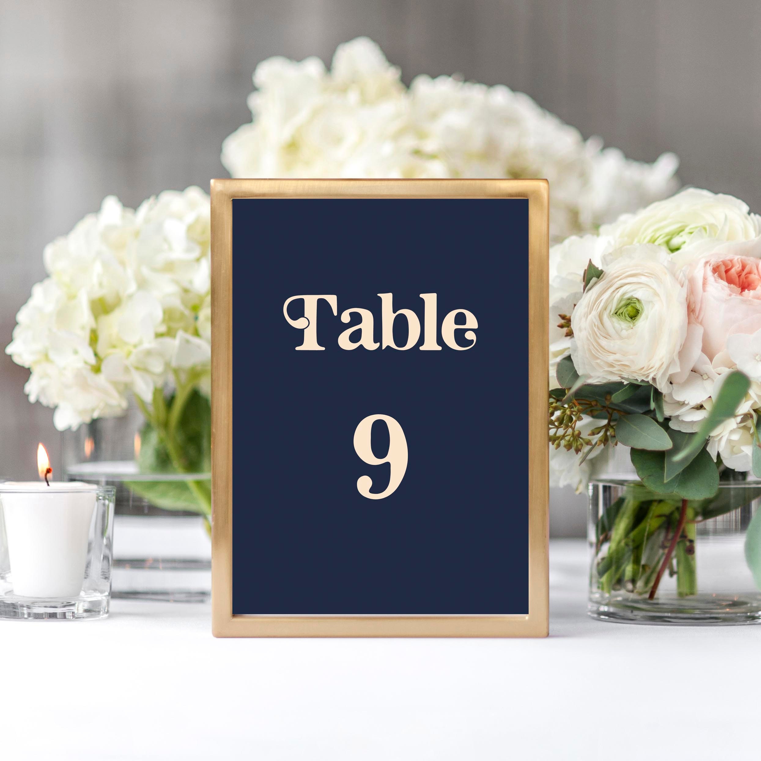 Vintage Wedding Table Number Template Editable Table Numbers - Etsy