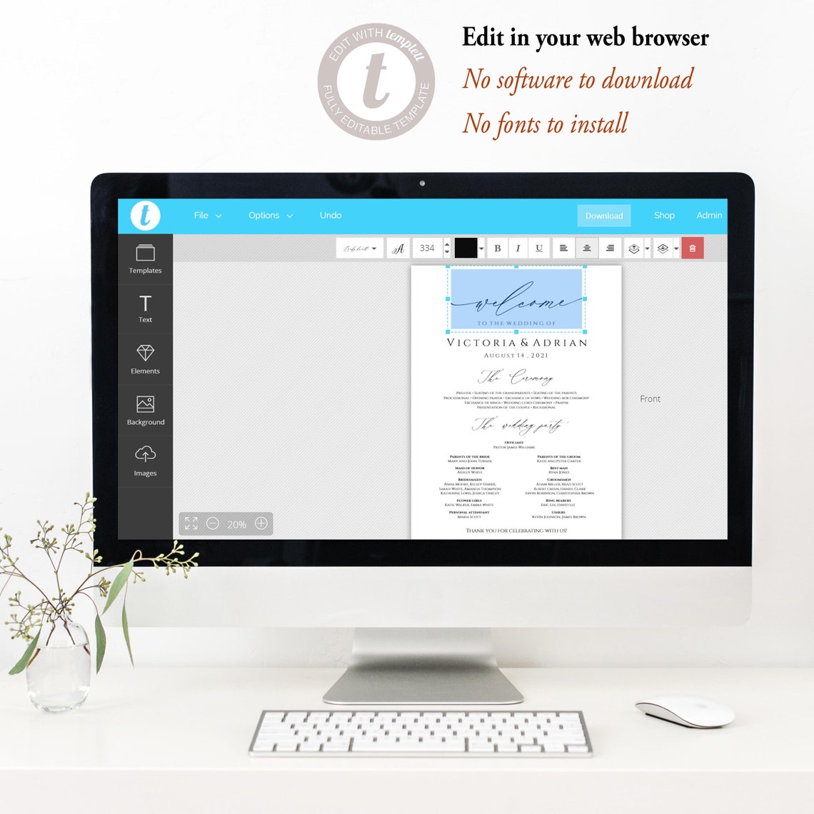 Classic Wedding Program Poster Wedding Program Board - Etsy