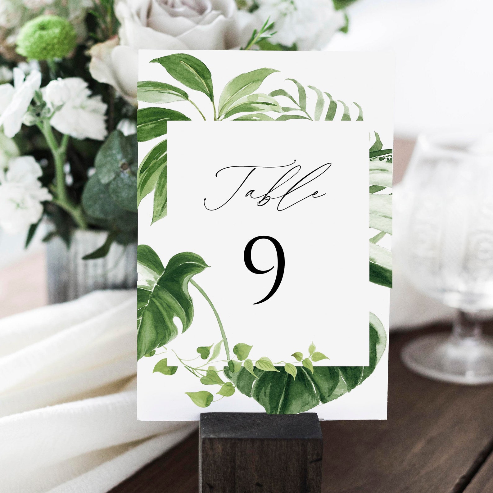 Tropical Wedding Table Numbers, Instant Download, Printable Table ...
