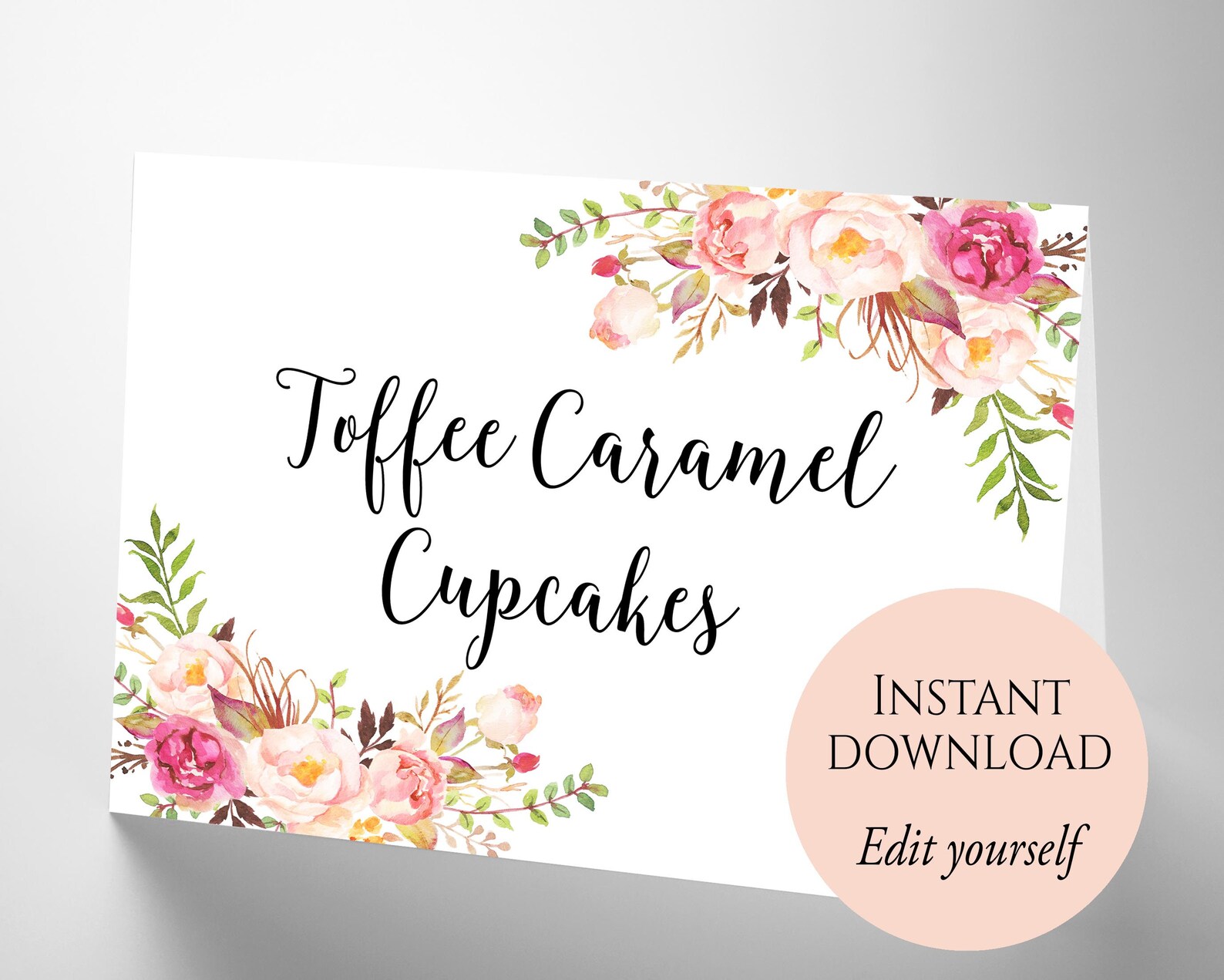 Buffet Sign Buffet Cards Floral Buffet Sign Editable Buffet - Etsy