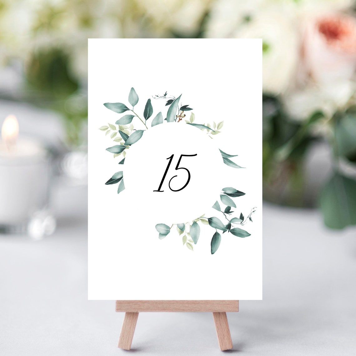 Eucalyptus Table Numbers Instant Download Printable Wedding - Etsy