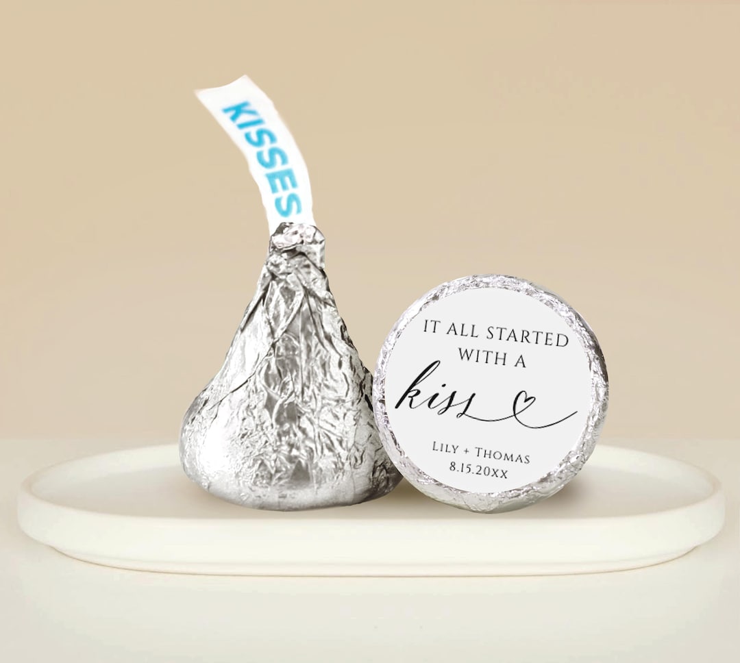 Minimalist Hershey Kiss Sticker Wedding Hershey Kiss Label Template ...