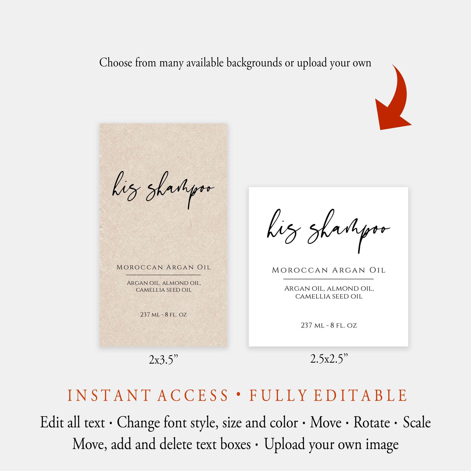 Fully Editable Shampoo Label Template Minimalist Soap Label - Etsy