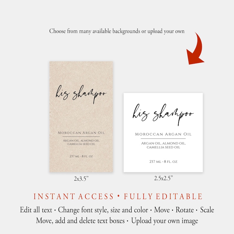 Fully Editable Shampoo Label Template Minimalist Soap Label - Etsy