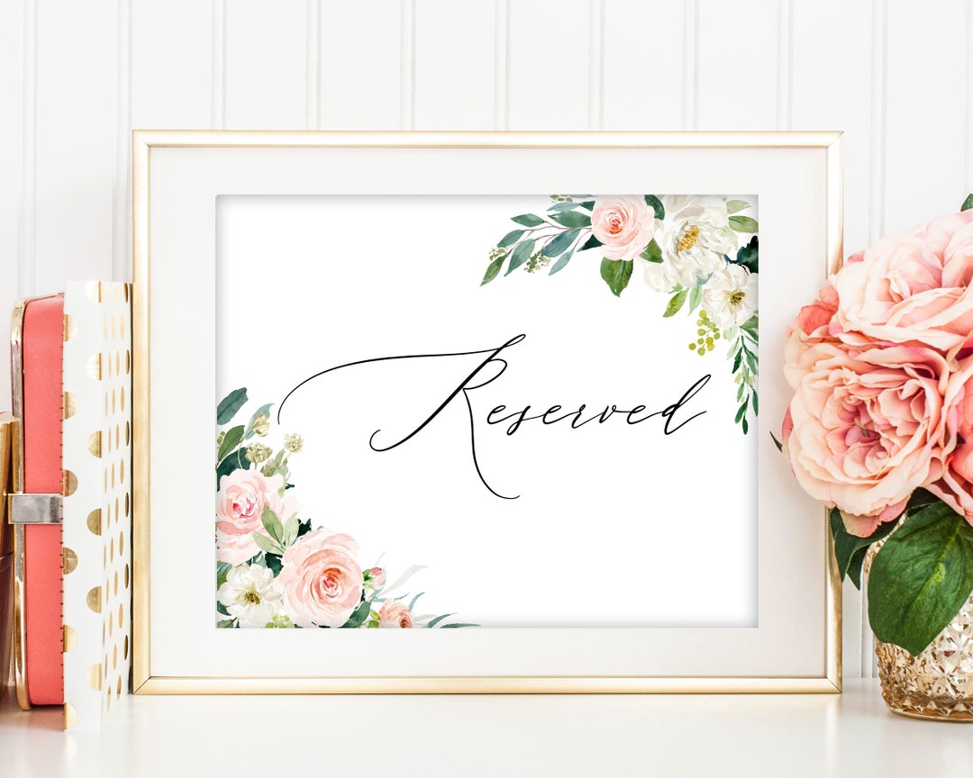 Reserved Sign, Reserved Signs for Wedding, Reserved Table Sign ...