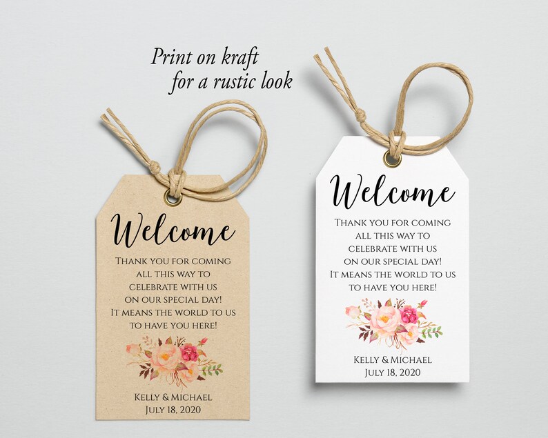 Wedding Welcome Tag Printable Welcome Tag Welcome Tag - Etsy