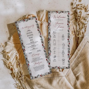 Winter Wedding Program Template Christmas Ceremony Printable Download DIY Elegant Holiday ...