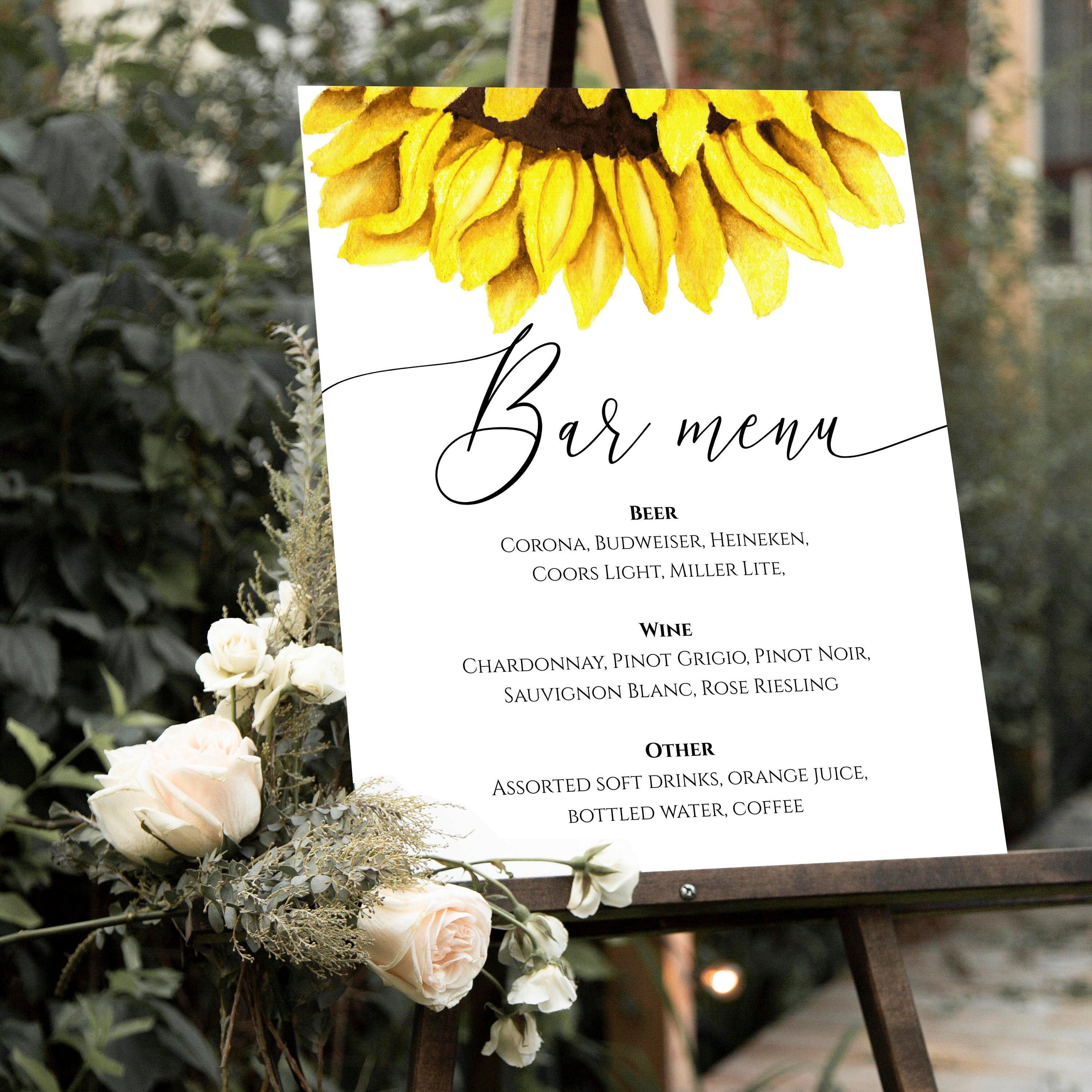 Yellow Flower Bar Sign - Etsy