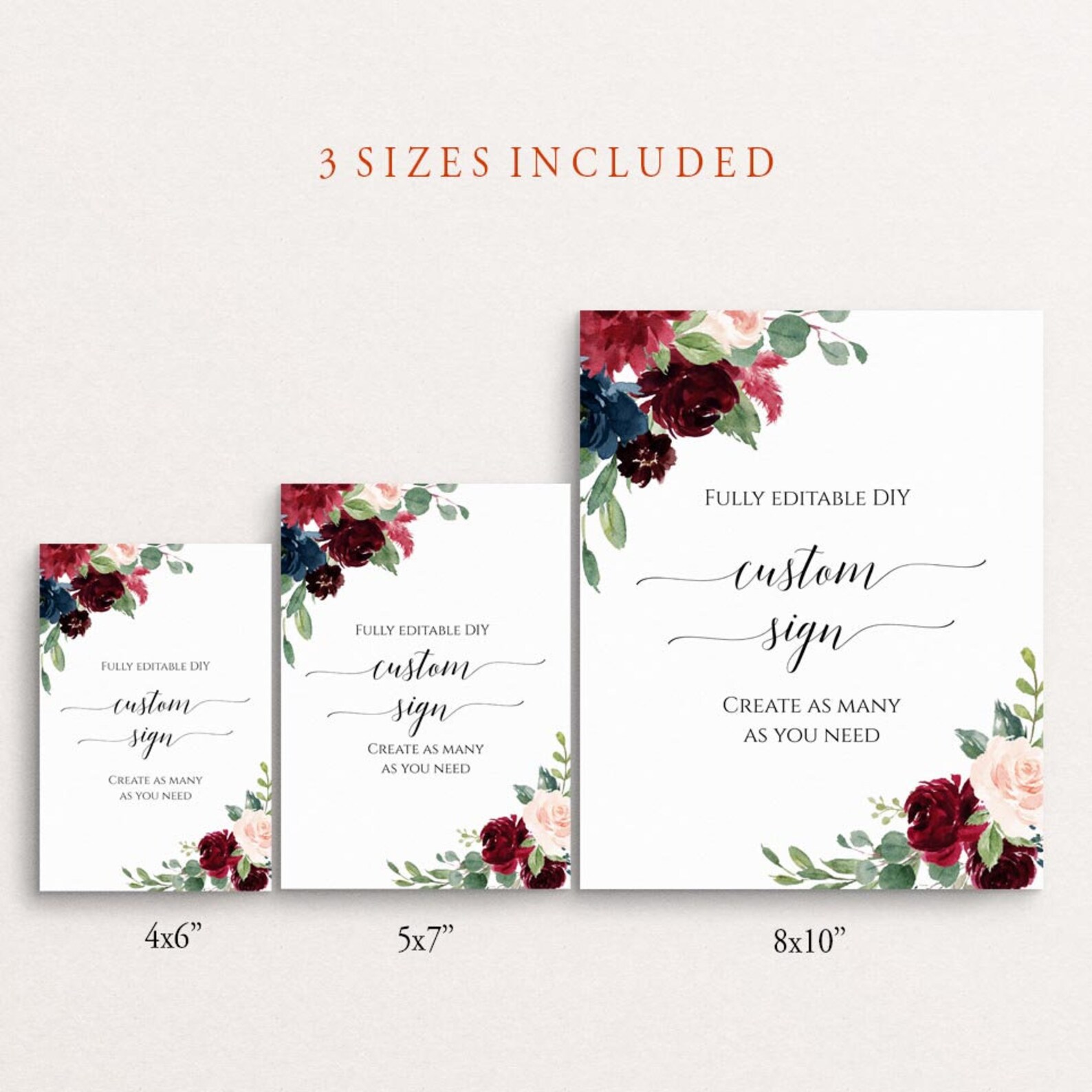 Custom Wedding Sign Template Fully Editable Templett | Etsy