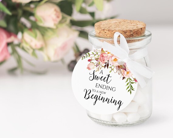 Wedding Favor Tag A Sweet Ending to A New Beginning Favor - Etsy