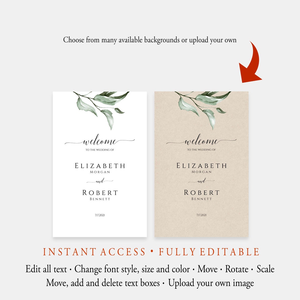 Folded Wedding Program Template Fully Editable Folded - Etsy