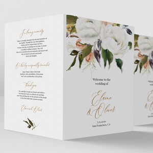 Folded Wedding Program Template Fully Editable Templett - Etsy