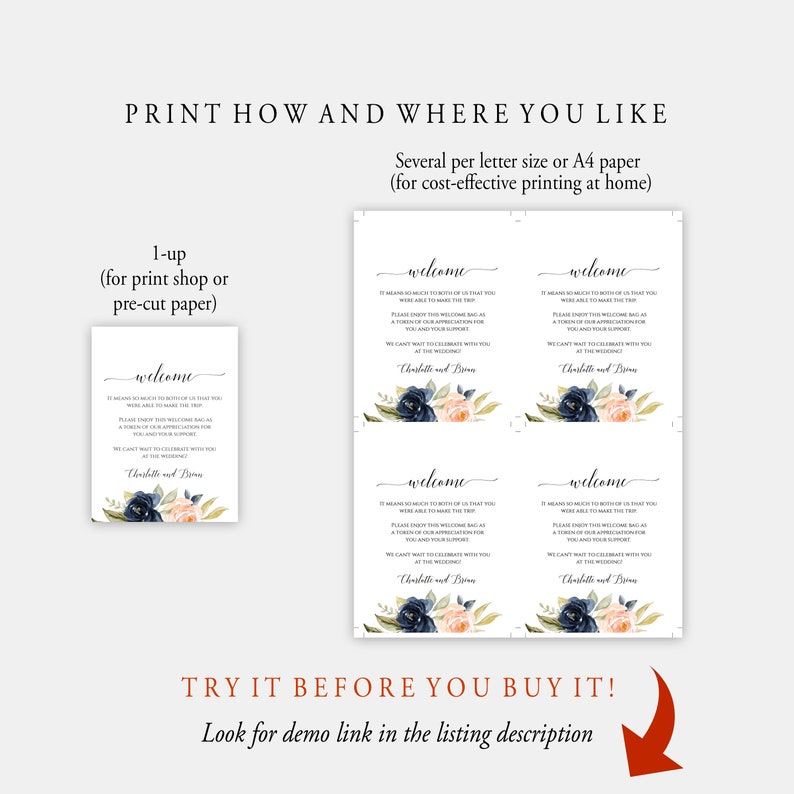 Editable Welcome Bag Tag Welcome Tag Template Welcome Gift - Etsy