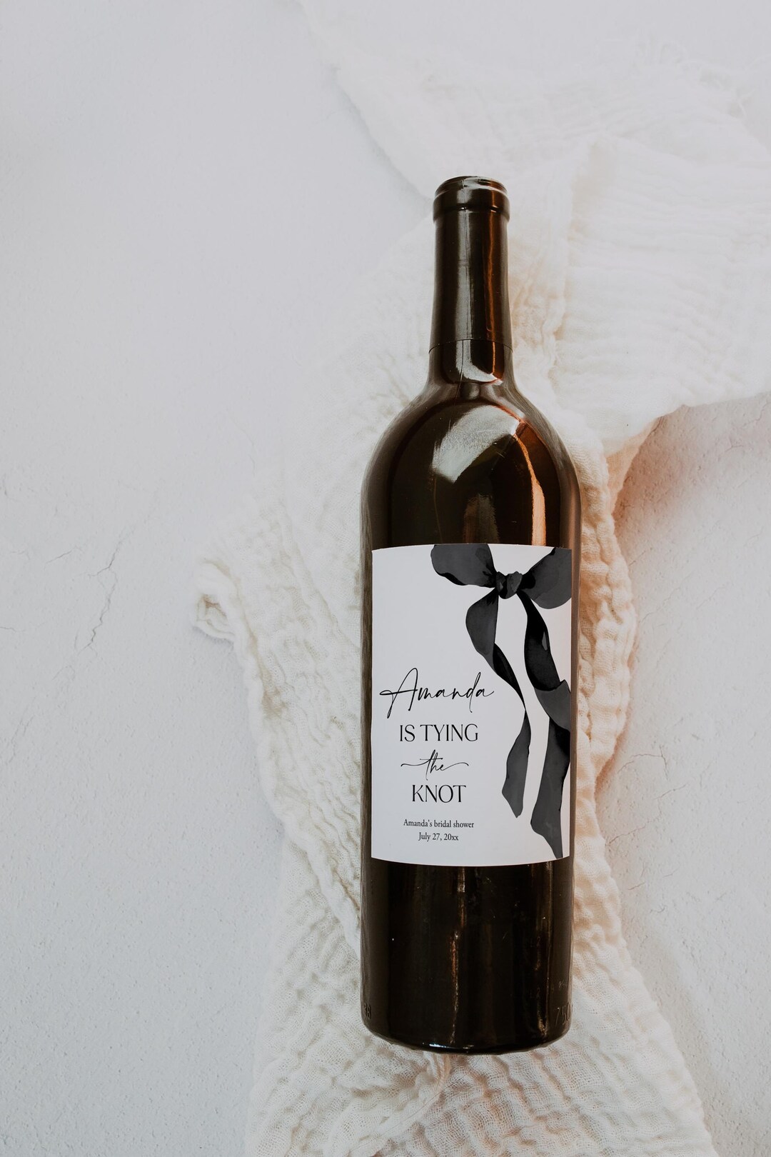 Bridal Shower Wine Label Editable She's Tying the Knot Wine Sticker ...