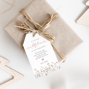 Wildflower Seed Tag Baby Shower Favor Seed Packet Tag Rectangular Girl ...