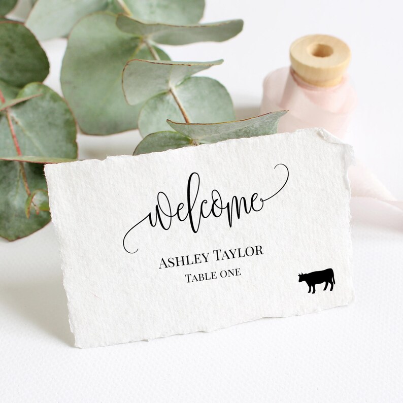 Editable Place Card Template With Meal Icons Printable - Etsy